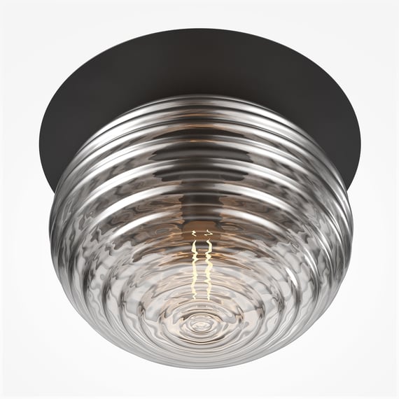 Maytoni Reels wall light 1 head, E27 dimmable, black/smoke - MOD268CL ...