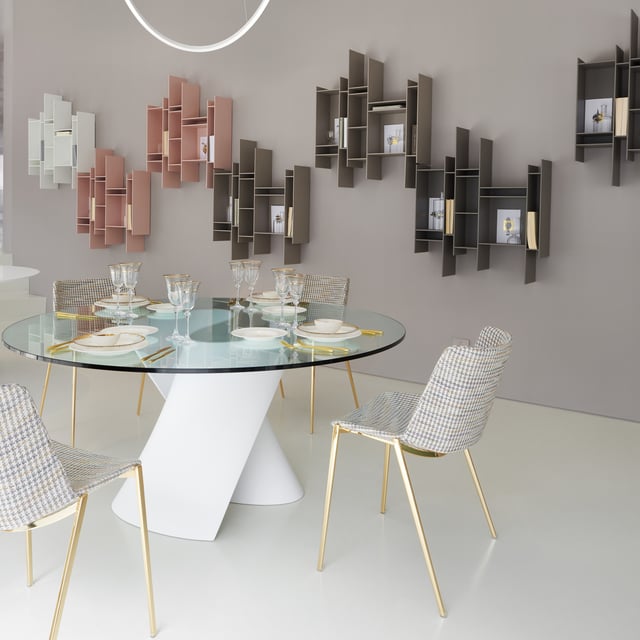 MDF Italia S TABLE table with glass top - F042301P009D509S007 | REUTER