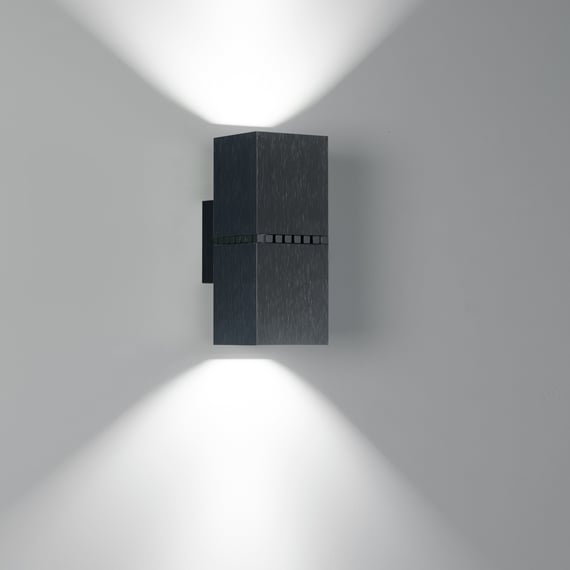 Milan Dau Doble LED wall light dimmable, black - 6838 | REUTER