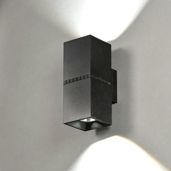 Milan Dau Doble LED wall light dimmable, black - 6838 | REUTER