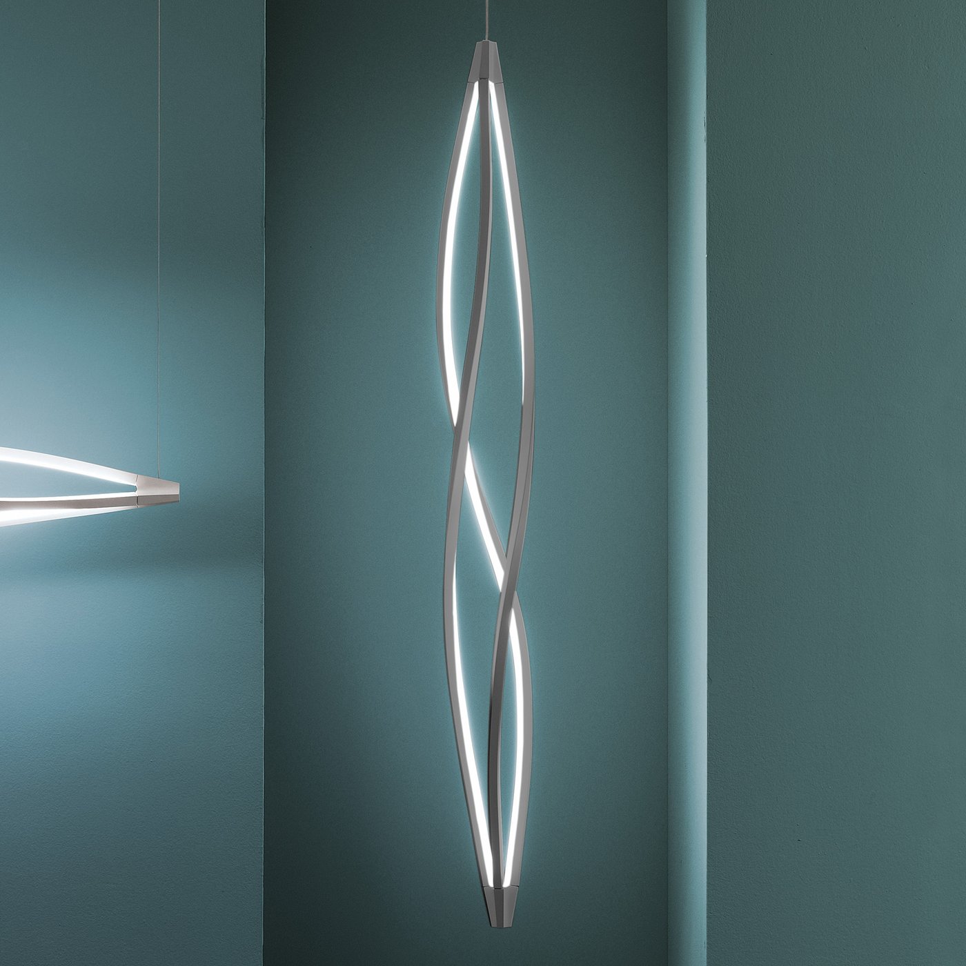 NEMO In The Wind Pendant Vertical pendant light, LED dimmable, opaline ...