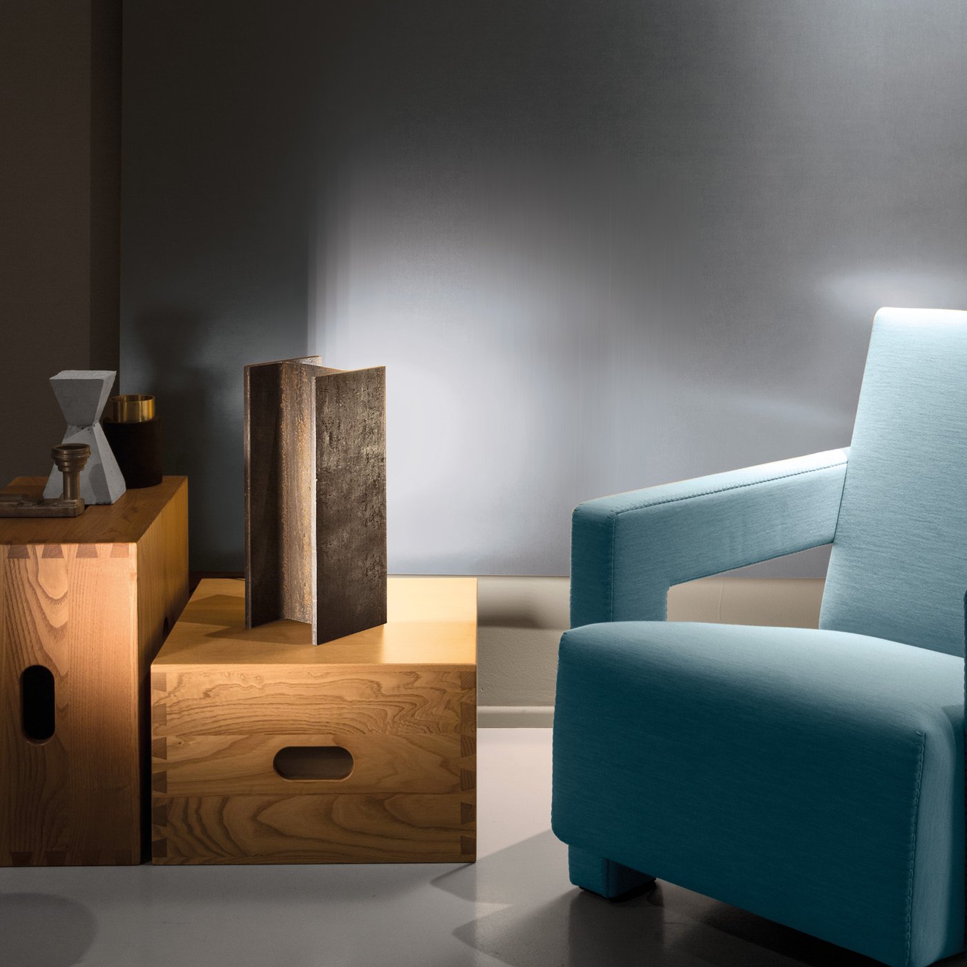 NEMO Ricciotti floor light, LED dimmable, rust - RIC LMM 21 | REUTER
