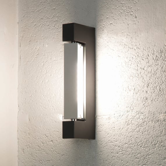 NEMO ARA wall light, LED dimmable, anthracite/polished stainless steel ...
