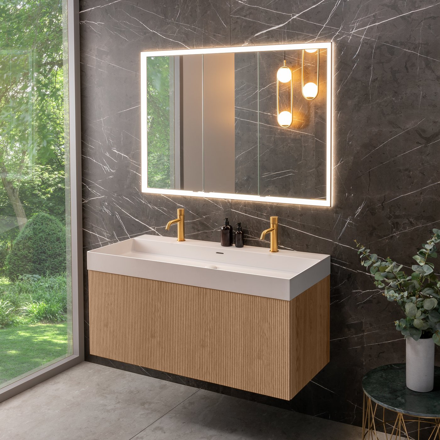 neoro n50 line vanity unit W: 120 cm with 1 pull-out compartment, with ...