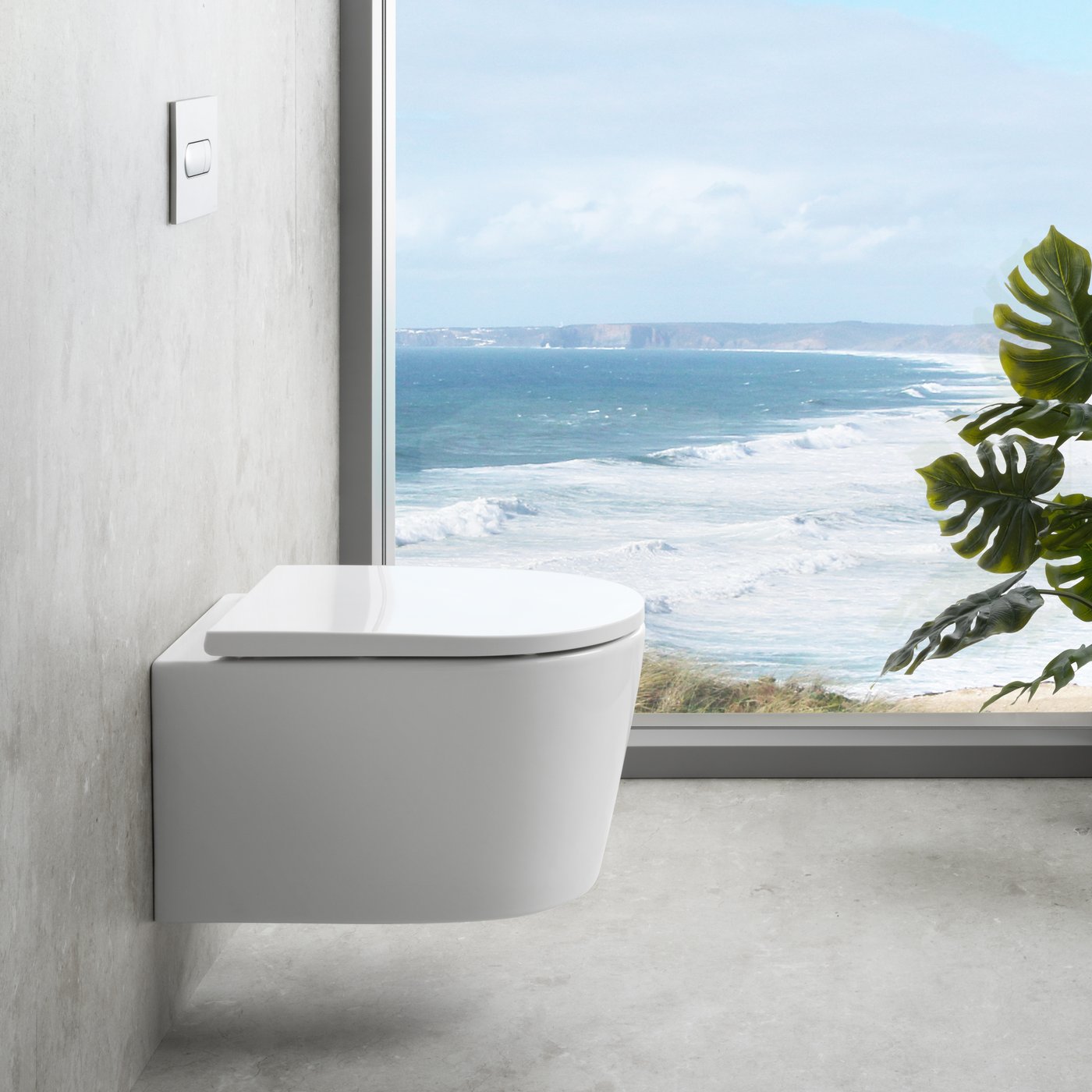 neoro n50 wall-mounted toilet with SilentPowerFlush with toilet seat ...
