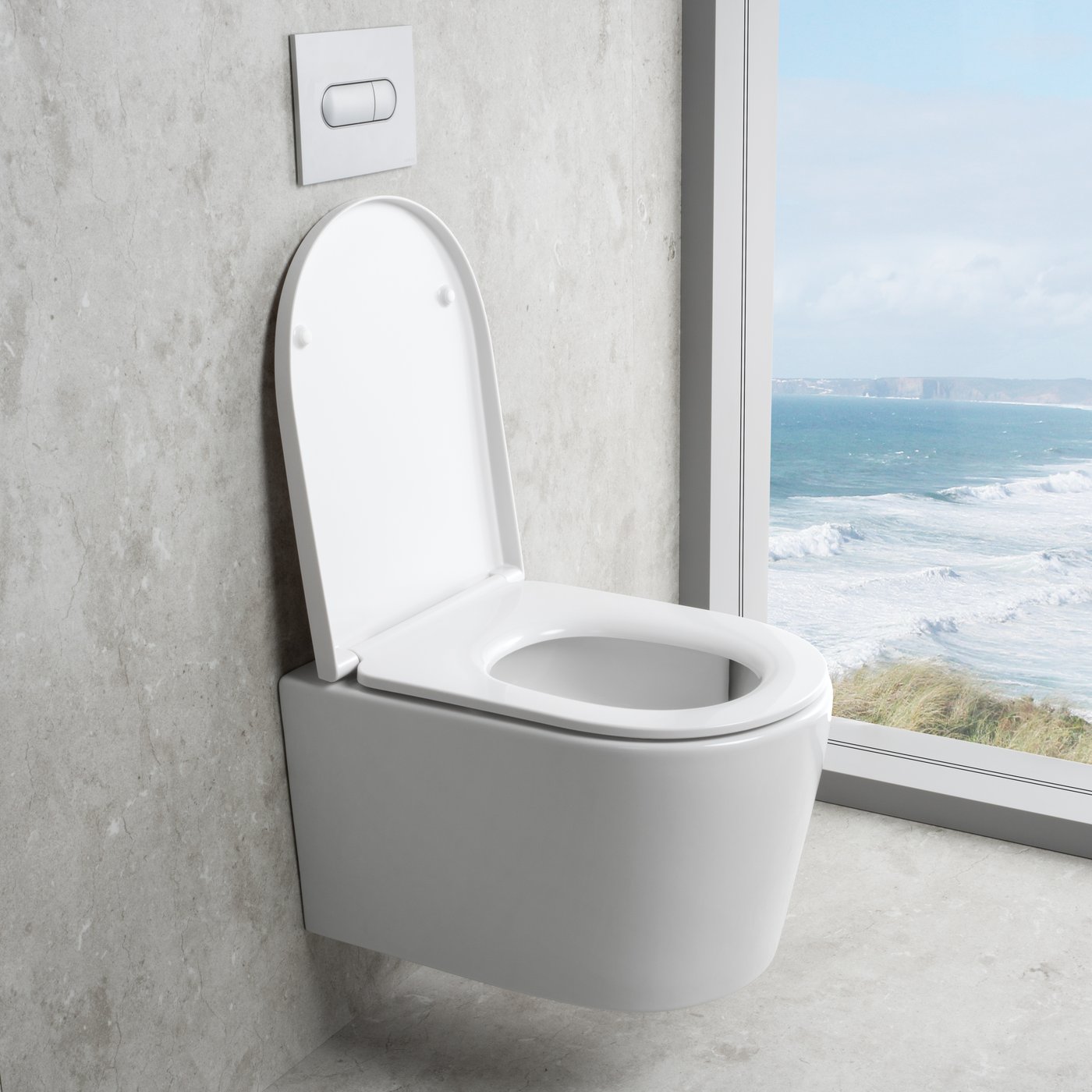 neoro n50 wall-mounted toilet with SilentPowerFlush with toilet seat ...