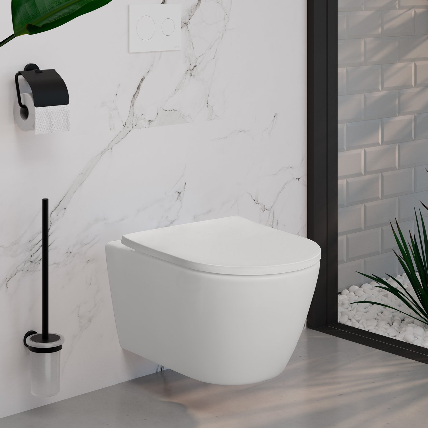 neoro n40 wall-mounted toilet with SilentPowerFlush with toilet seat ...