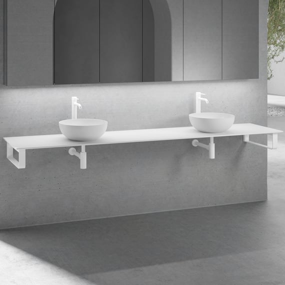 neoro n50 slim countertop W: 240 cm with 2 washbasins Ø 45 cm matt ...