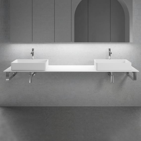 neoro n50 slim countertop W: 220 cm with 2 washbasins W: 58 cm matt ...