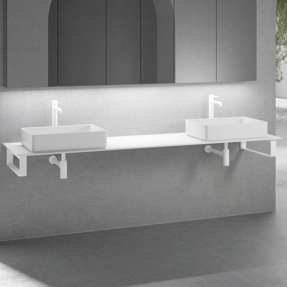 neoro n50 slim countertop W: 220 cm with 2 washbasins W: 58 cm matt ...