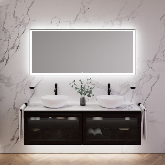 neoro n80 fumo vanity unit W: 160 cm with 2 pull-out compartments, with ...