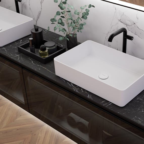 neoro n80 fumo vanity unit W: 240 cm with 2 pull-out compartments, with ...