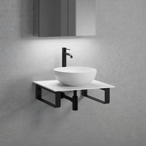 neoro n50 slim countertop W: 60 cm with washbasin Ø 45 cm, matt white ...