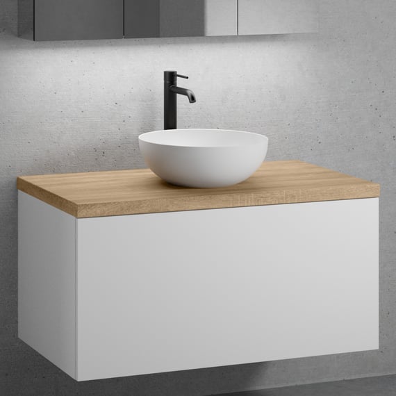 neoro n50 vanity unit W: 100 cm with 1 pull-out compartment, washbasin ...
