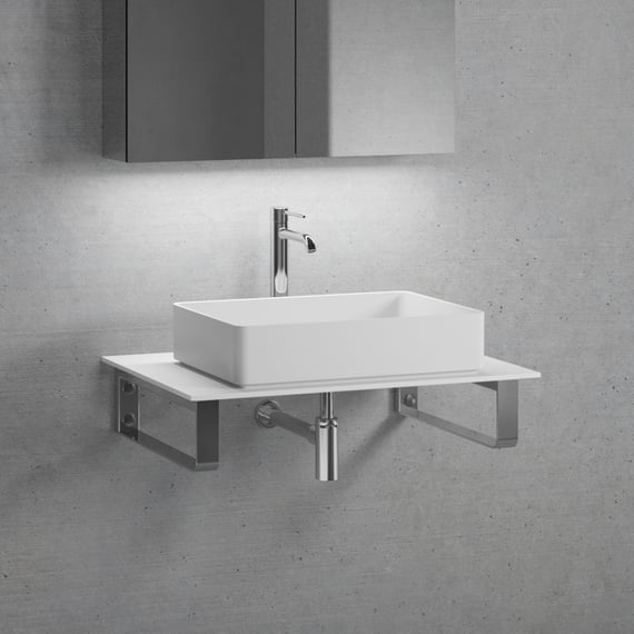 neoro n50 slim countertop W: 80 cm with washbasin W: 58 cm matt white ...