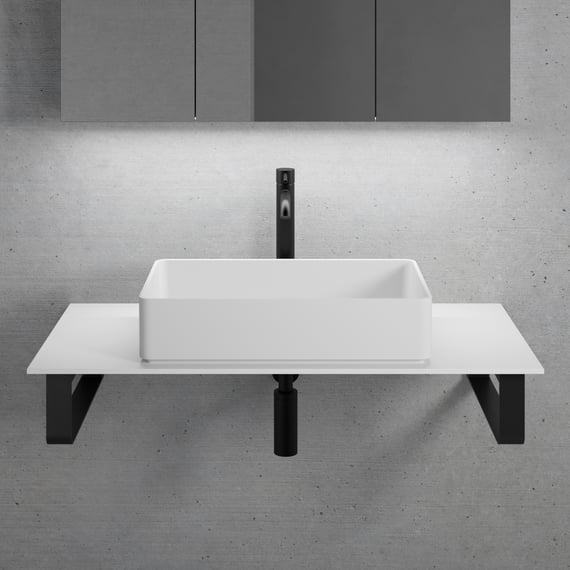 neoro n50 slim countertop W: 100 cm with washbasin W: 58 cm matt white ...