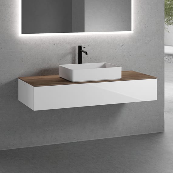 neoro n50 vanity unit W: 140 cm with 1 pull-out compartment, washbasin ...
