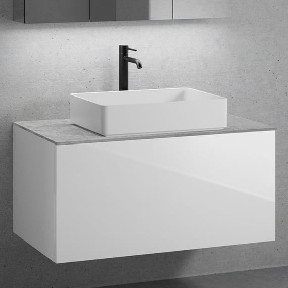 neoro n50 vanity unit W: 100 cm with 1 pull-out compartment, washbasin ...