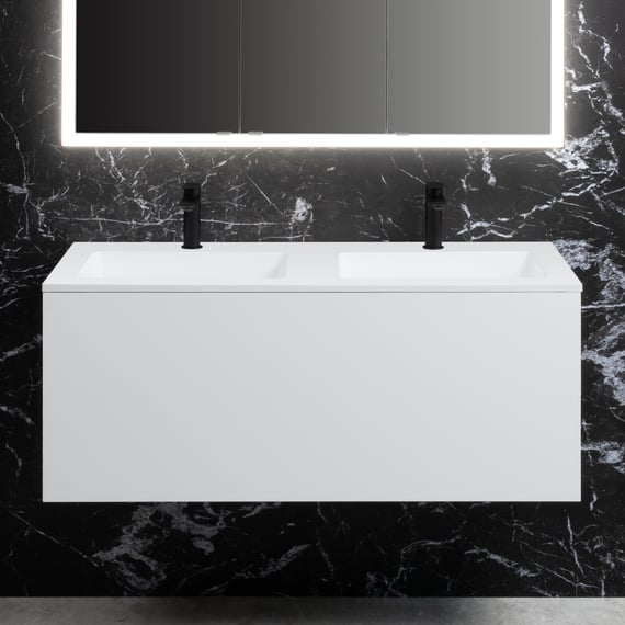neoro n50 ultra-flat double drop-in washbasin W: 120.5 D: 51.5 cm matt ...