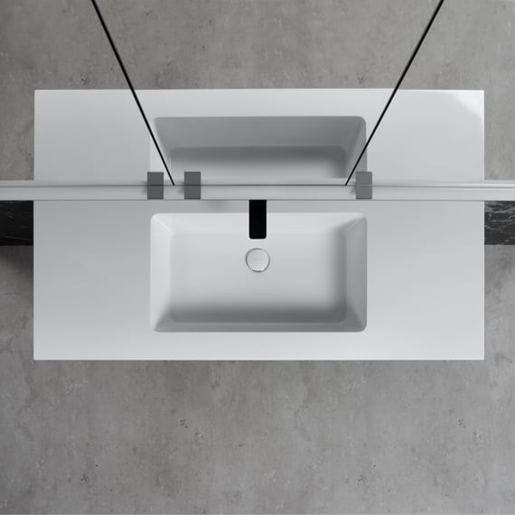 neoro n50 ultra-flat drop-in washbasin W: 120.5 D: 51.5 cm white, with ...