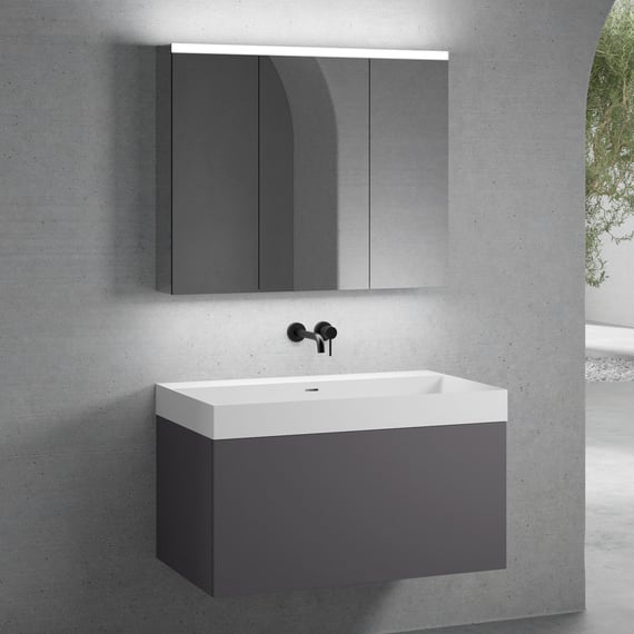 neoro n50 vanity unit W: 100 cm with 1 pull-out compartment, washbasin ...