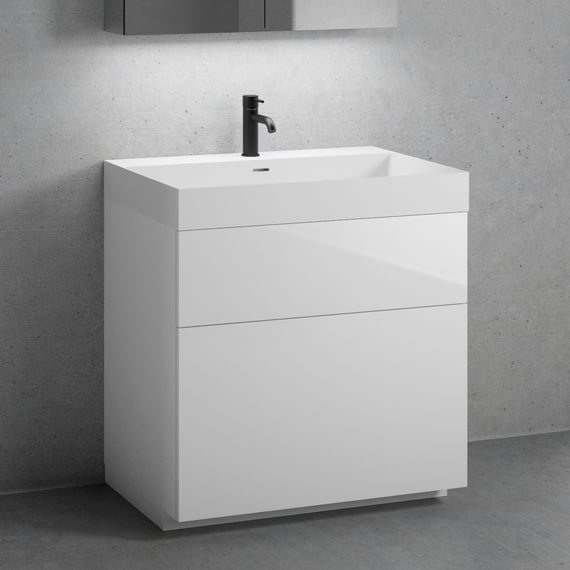 neoro n50 vanity unit W: 80 cm, with 2 pull-out compartments, washbasin ...