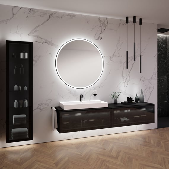 neoro n80 fumo vanity unit W: 240 cm with 2 pull-out compartments, with ...