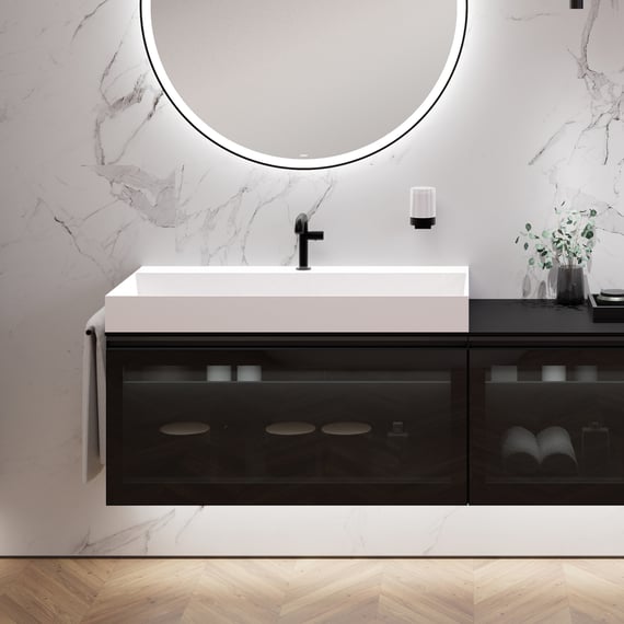 neoro n80 fumo vanity unit W: 200 cm with 2 pull-out compartments, with ...