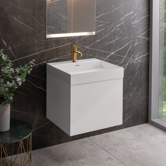 neoro n50 vanity unit W: 60 cm, with 1 pull-out compartment white high ...