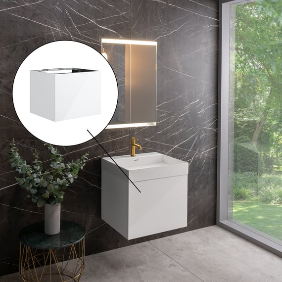 neoro n50 vanity unit W: 60 cm, with 1 pull-out compartment white high ...