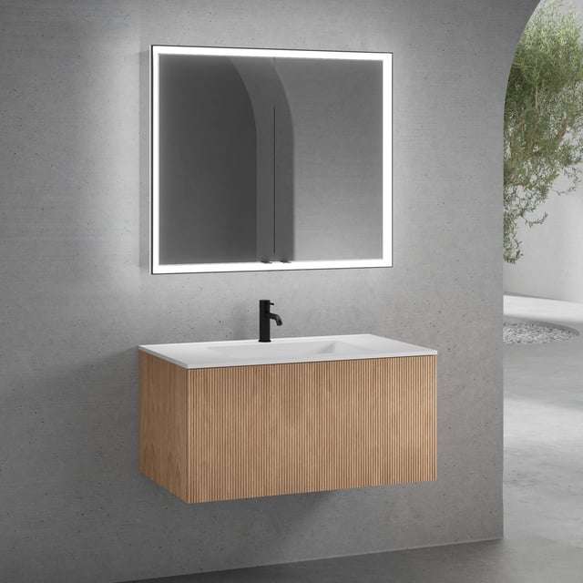 neoro n50 line vanity unit W: 100 cm with 1 pull-out compartment, with ...