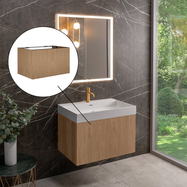 neoro n50 line vanity unit W: 80 cm with 1 pull-out compartment, with ...