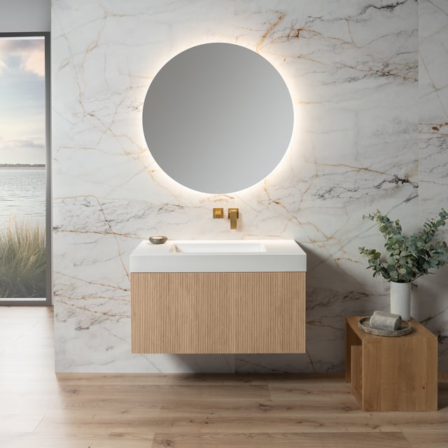 neoro n50 line vanity unit W: 100 cm with 1 pull-out compartment, with ...