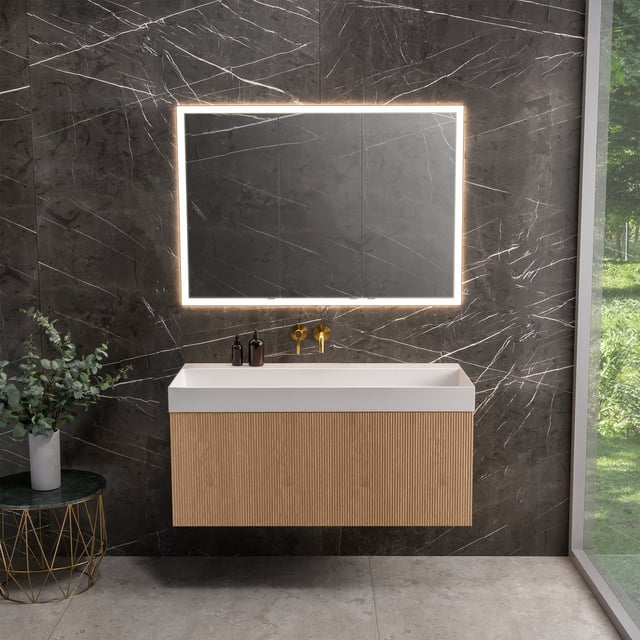 neoro n50 line vanity unit W: 120 cm with 1 pull-out compartment, with ...