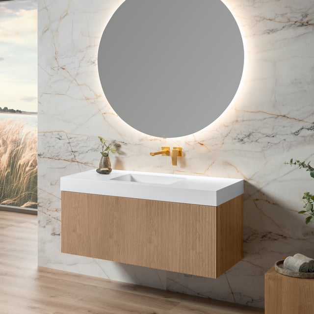neoro n50 line vanity unit W: 120 cm with 1 pull-out compartment, with ...