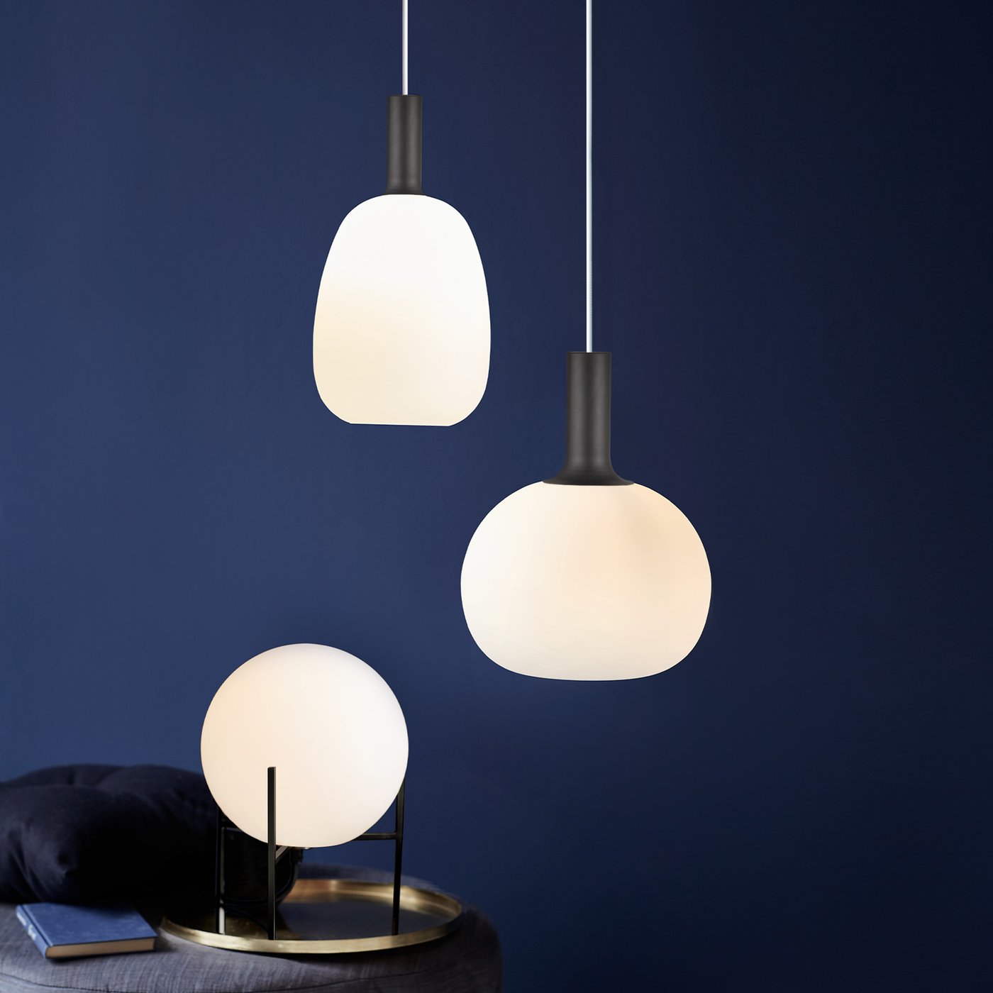 nordlux Alton pendant light, round dimmable, opaline - 47313001 | REUTER
