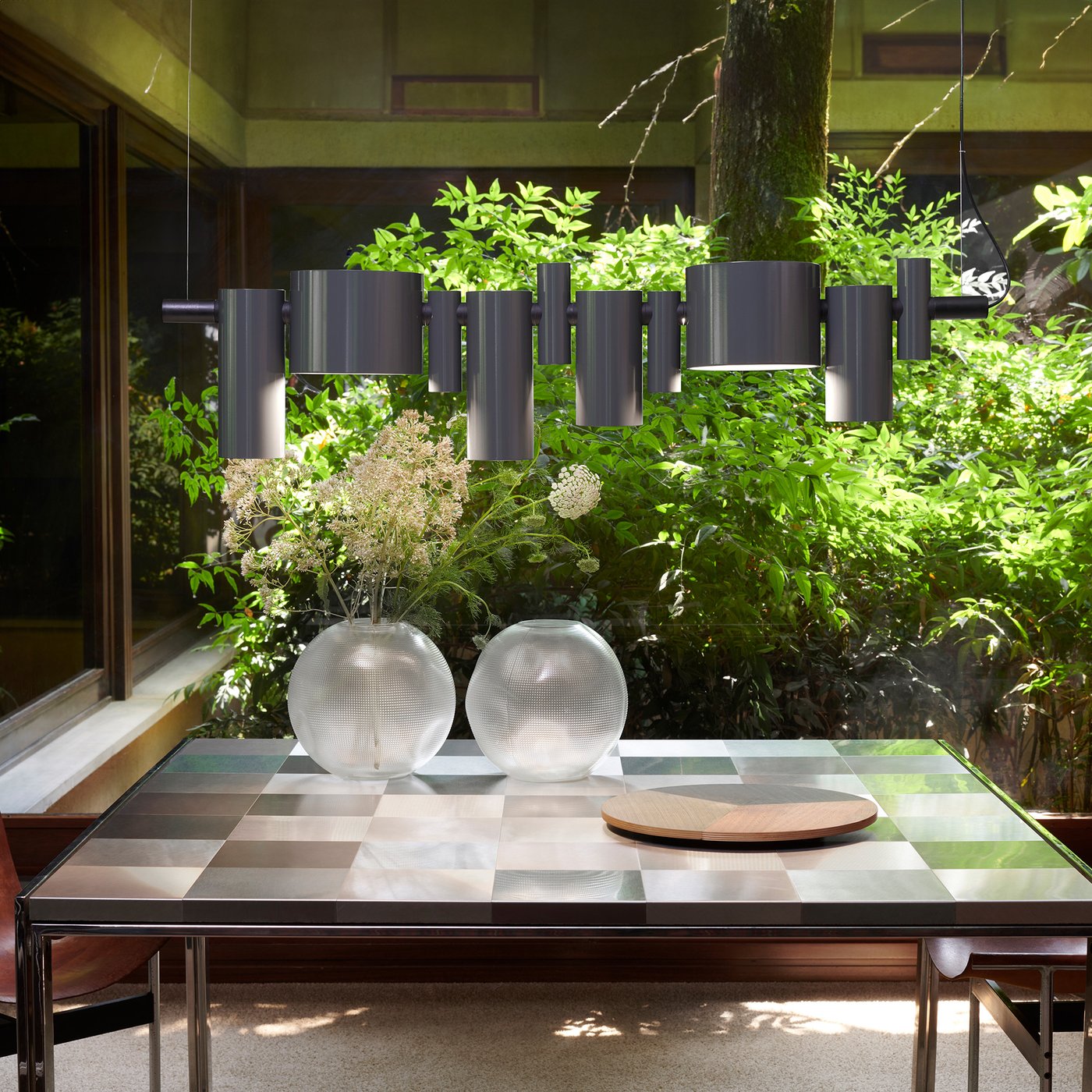 Oluce Dancing Queen pendant light dimmable, grey - L0456 GR | REUTER