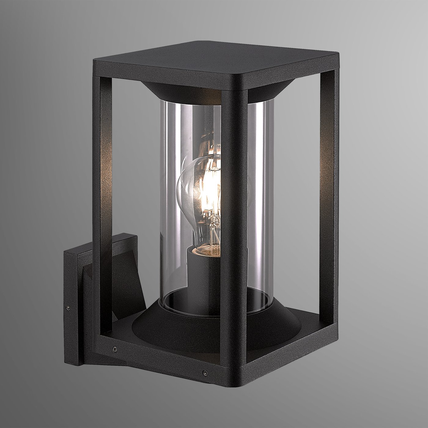 Onooro DESPINA wall light, E27 dimmable, matt black/clear ...