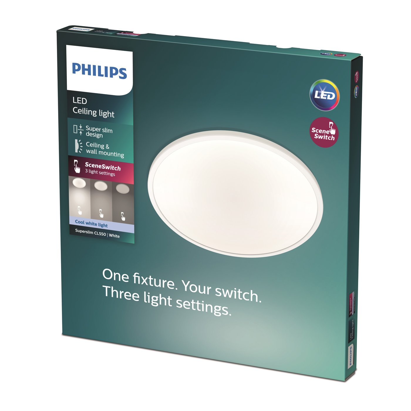 Philips Super Slim LED-Panel, LED, IP44 dimmbar, weiß - 8719514327269 ...
