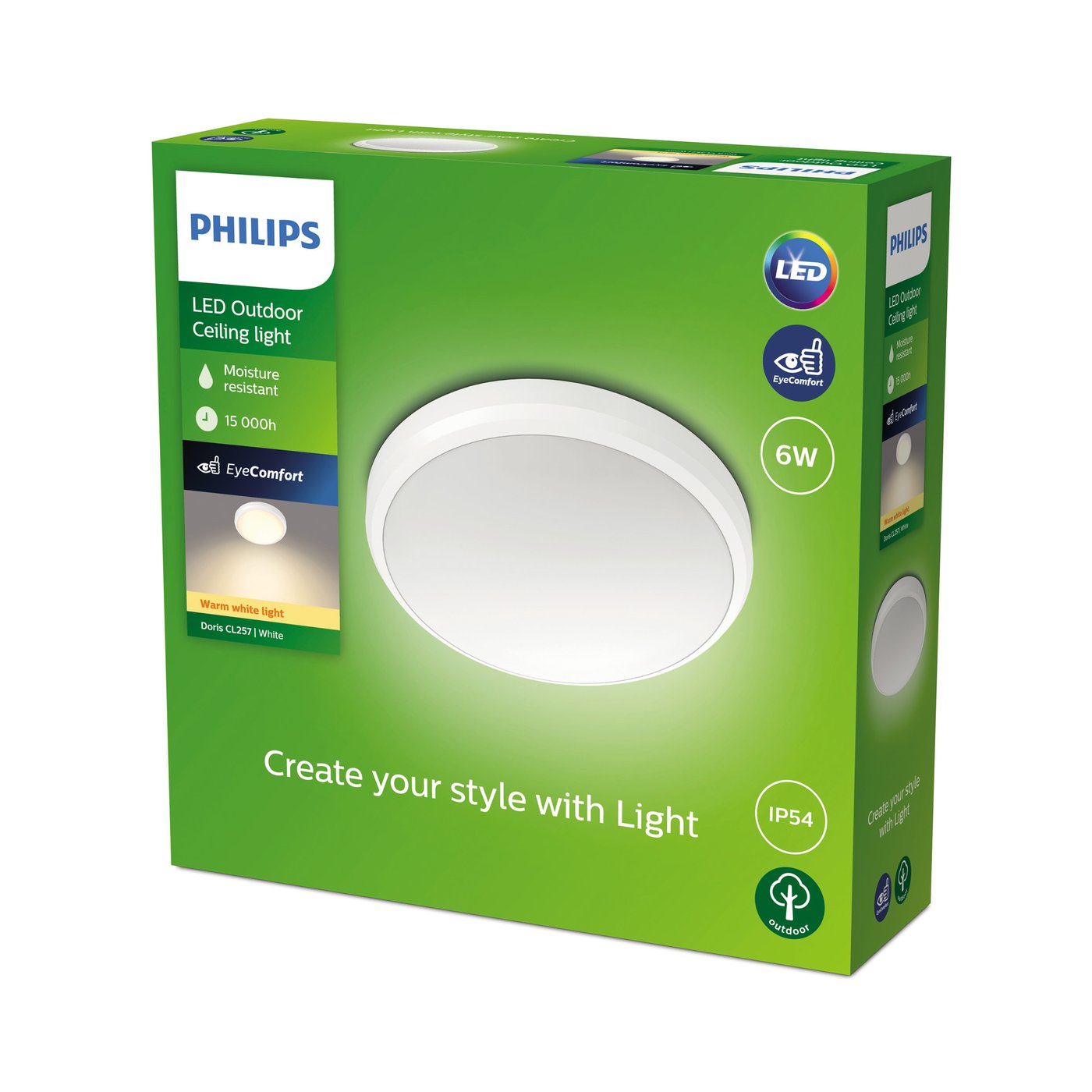 Philips Doris CL257 LED ceiling light white - 8719514417915 | REUTER
