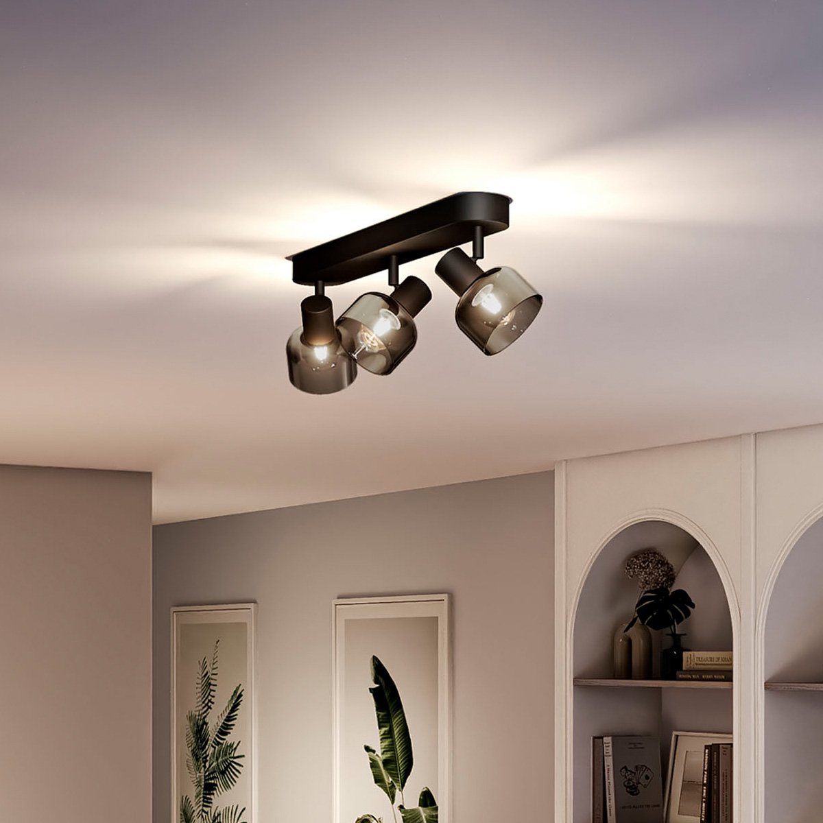 Philips Sleet spotlight, E14, 3 heads dimmable, black/smoke ...
