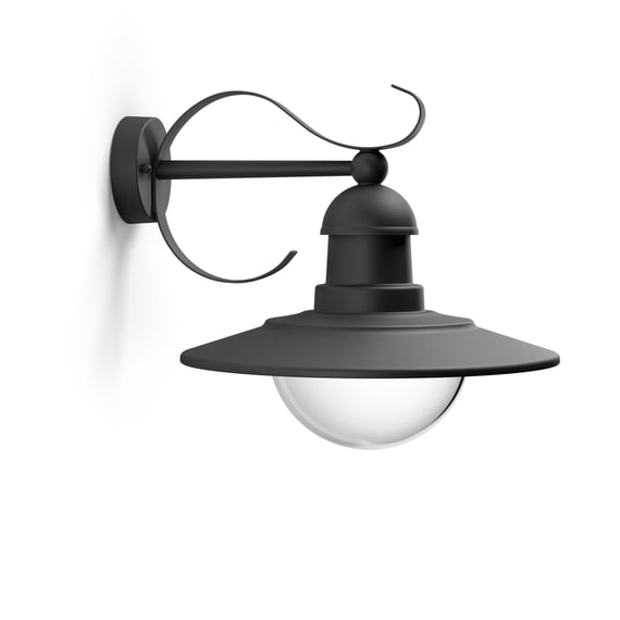 Philips Topiary wall light, E27 dimmable, black - 8718696156766 | REUTER