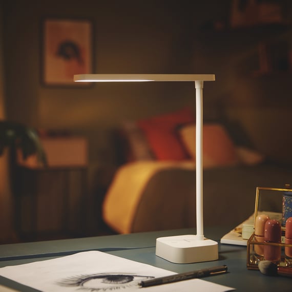 Philips Tilpa rechargeable table lamp, LED dimmable, white ...