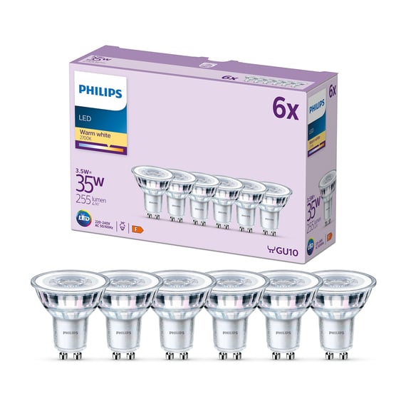 Philips LEDclassic set of 6 PAR16 GU10, 2700 K, 3,5 W clear ...