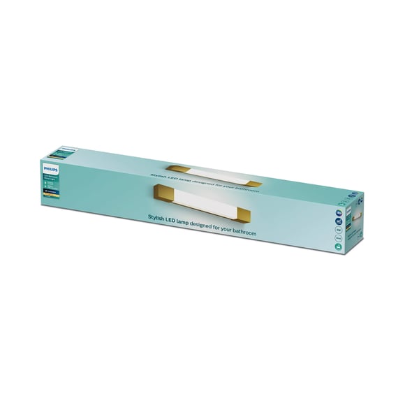 PHILIPS Rover wall light, LED, rectangular brass/white - 8720169299498 ...