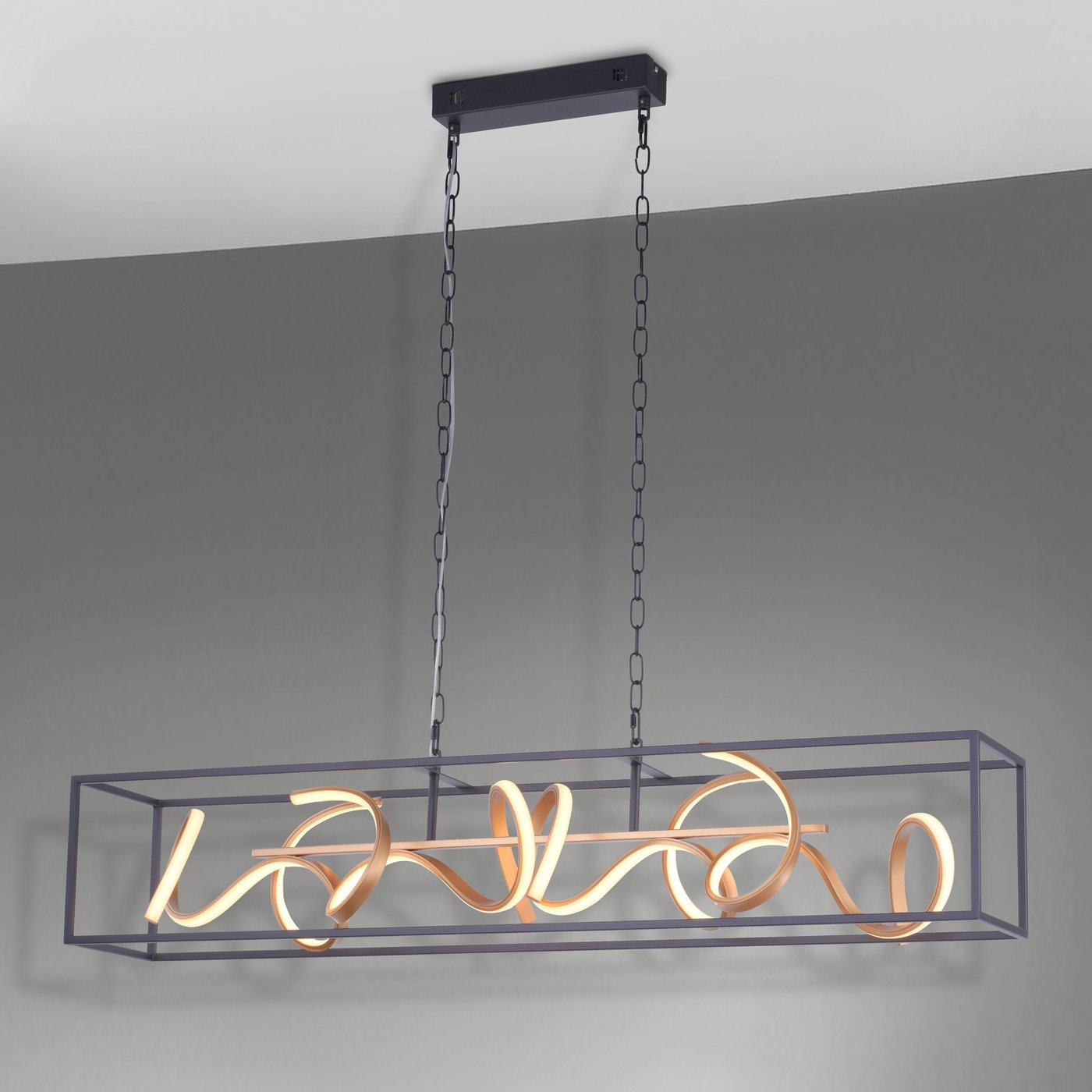 Paul Neuhaus Selina pendant light, LED dimmable, gold/satin - 2416-18 ...