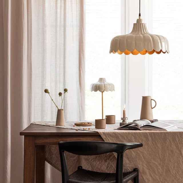 PR Home Wells Pendelleuchte, E27 dimmbar, beige/gold - 2834318 | REUTER