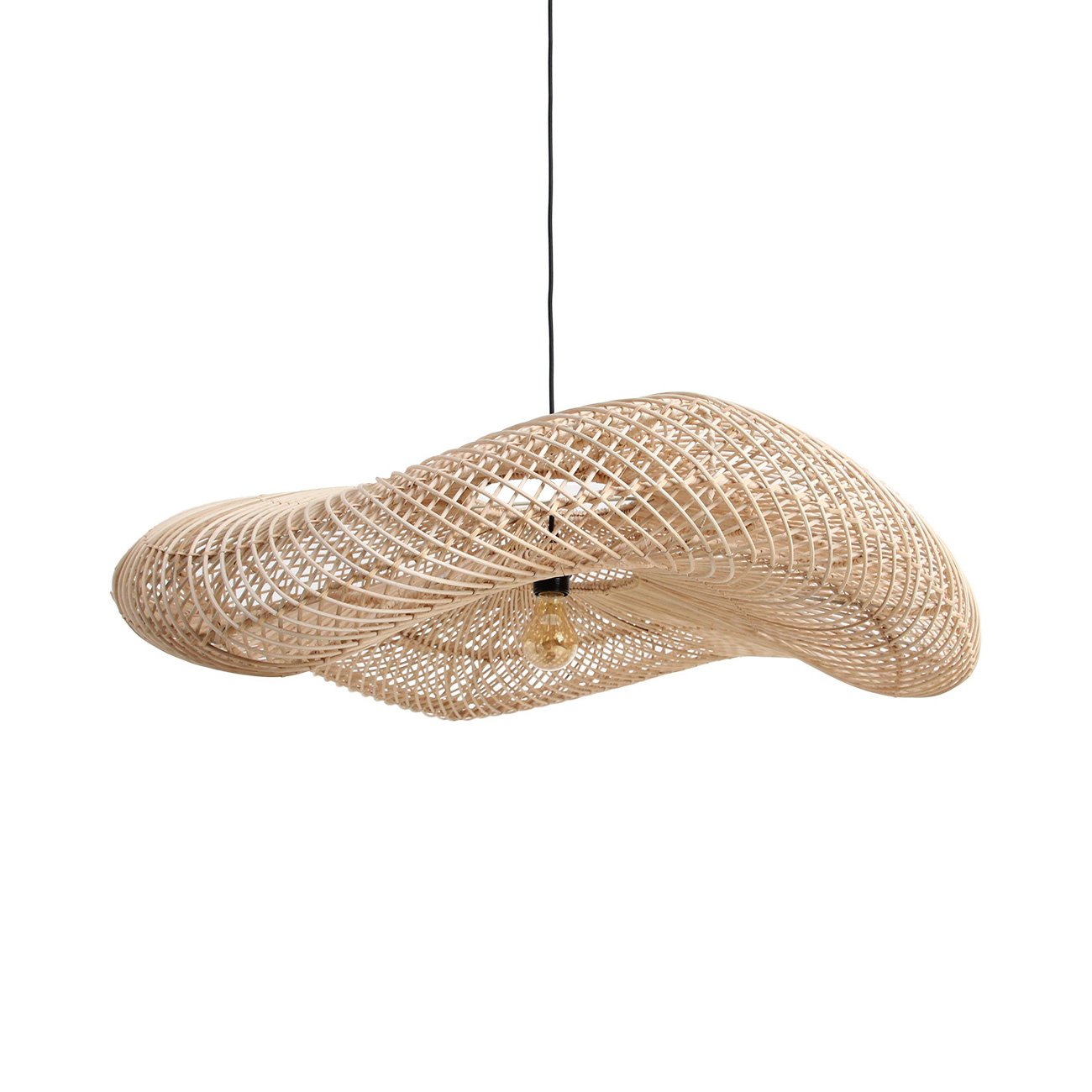Raw Materials Wave L pendant light, E27 dimmable, natural - LIRA00916 ...