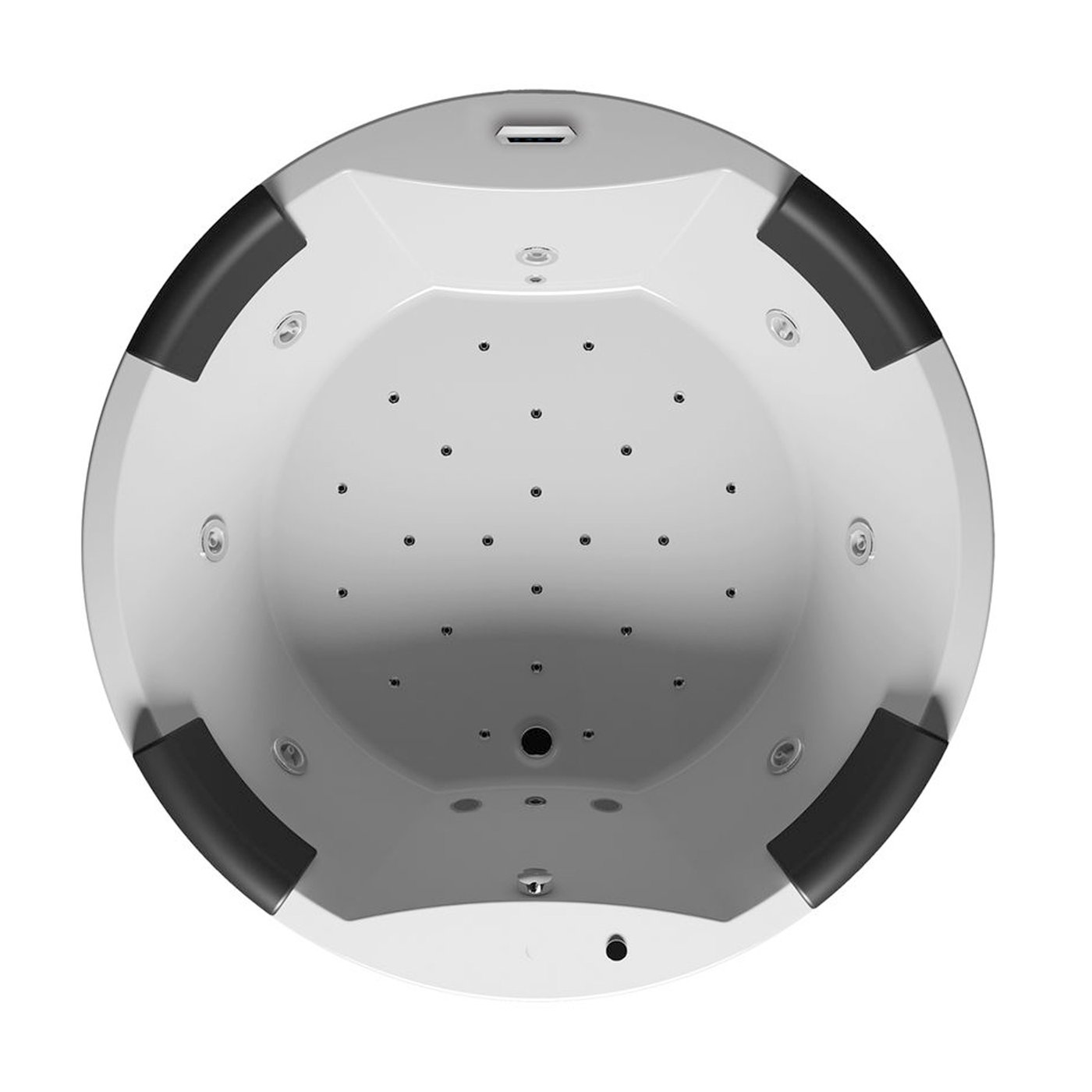 RIHO Carmen round whirlbath white/black - B038004005 | REUTER