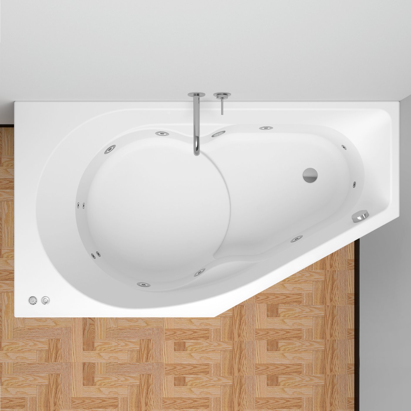 RIHO Yukon compact whirlbath, mechanical white - B008004005 | REUTER